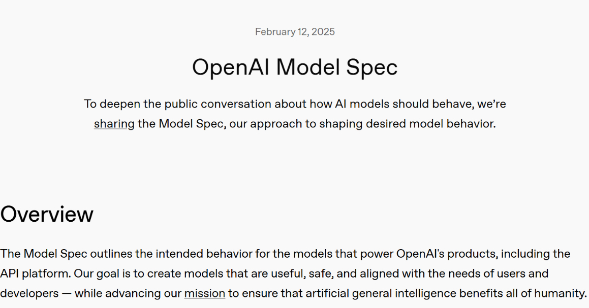 OpenAI、AIのリスクを軽減するための「Model Spec」（モデル仕様）最新版を公開 - ITmedia AI＋
