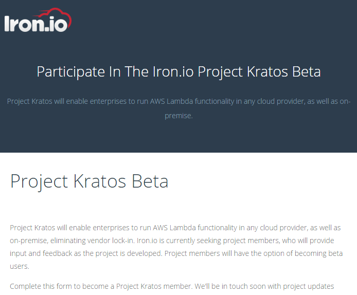 Iron.io、「AWS Lambda」同等の機能を“どの環境でも”利用できるようにする「Project Kratos」を発表：マイクロ ...