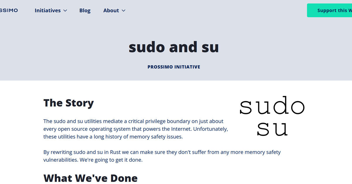 「sudo」「su」をRustで再実装、その狙いは？：Internet Security Research GroupのProssimoプロジェクトが発表 - ＠IT
