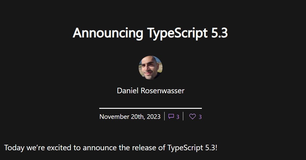 Microsoft、プログラミング言語「TypeScript 5.3」を公開：Switch(True)文で変数の型の絞り込みが容易に - ＠IT