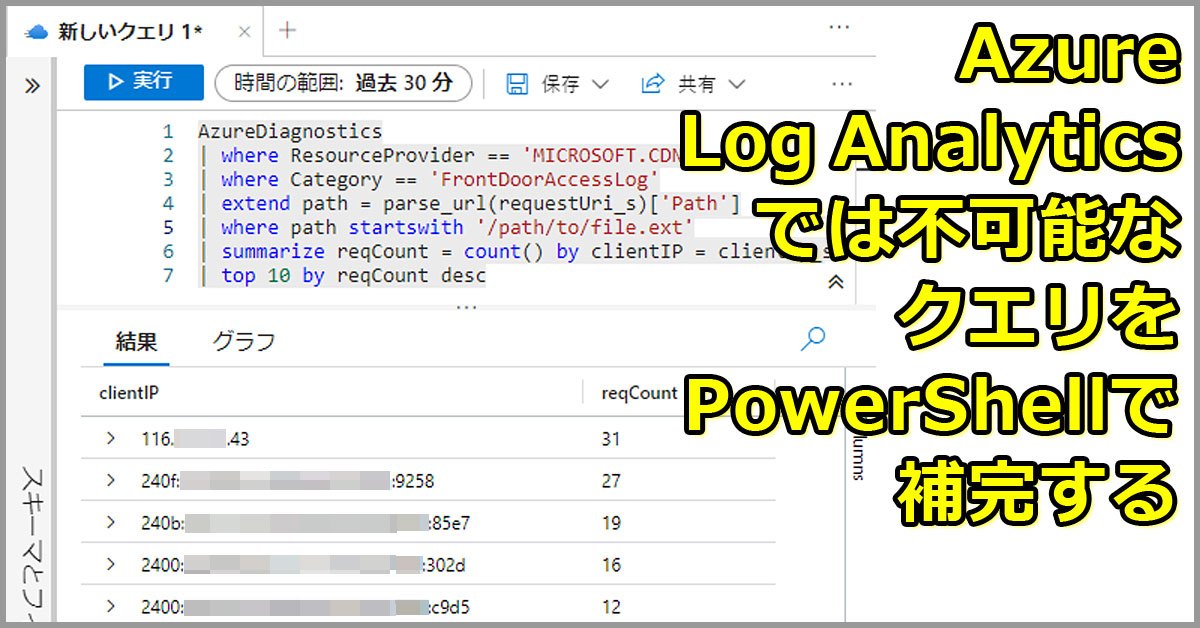 【Azure】Log Analytics単体では不可能なクエリをPowerShellで補完する：Tech TIPS - ＠IT