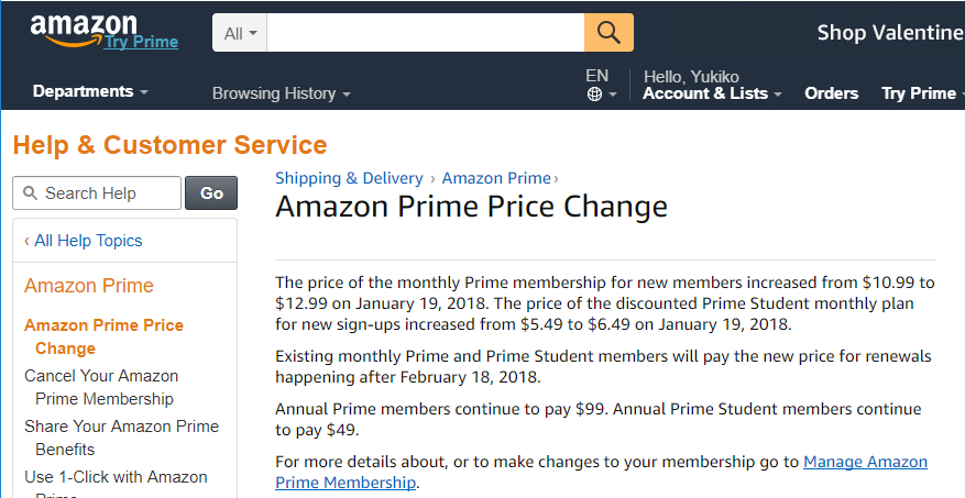 Amazon Prime monthly membership fee increases by nearly 20% in the US ...