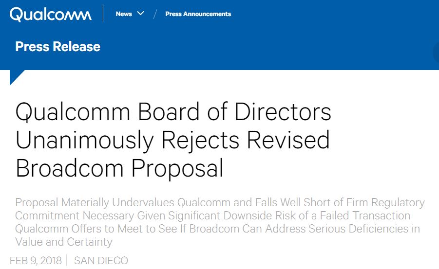 Qualcomm、Broadcomの2度目の買収提案も拒否 - ITmedia エンタープライズ