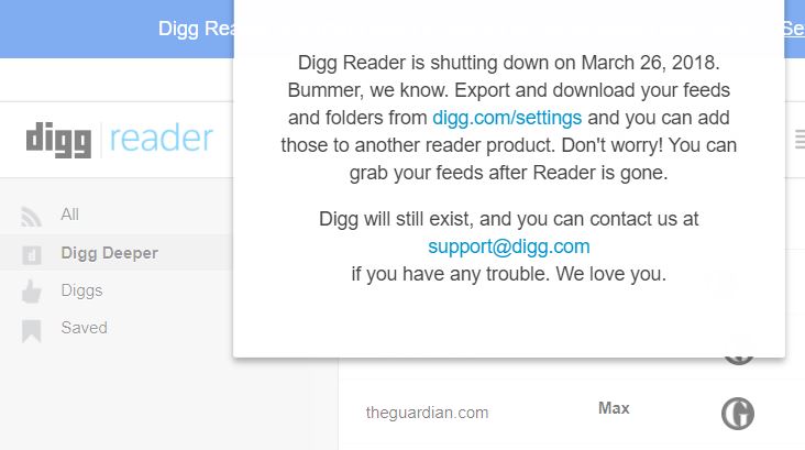 「Digg Reader」、3月26日にサービス終了へ - ITmedia エンタープライズ