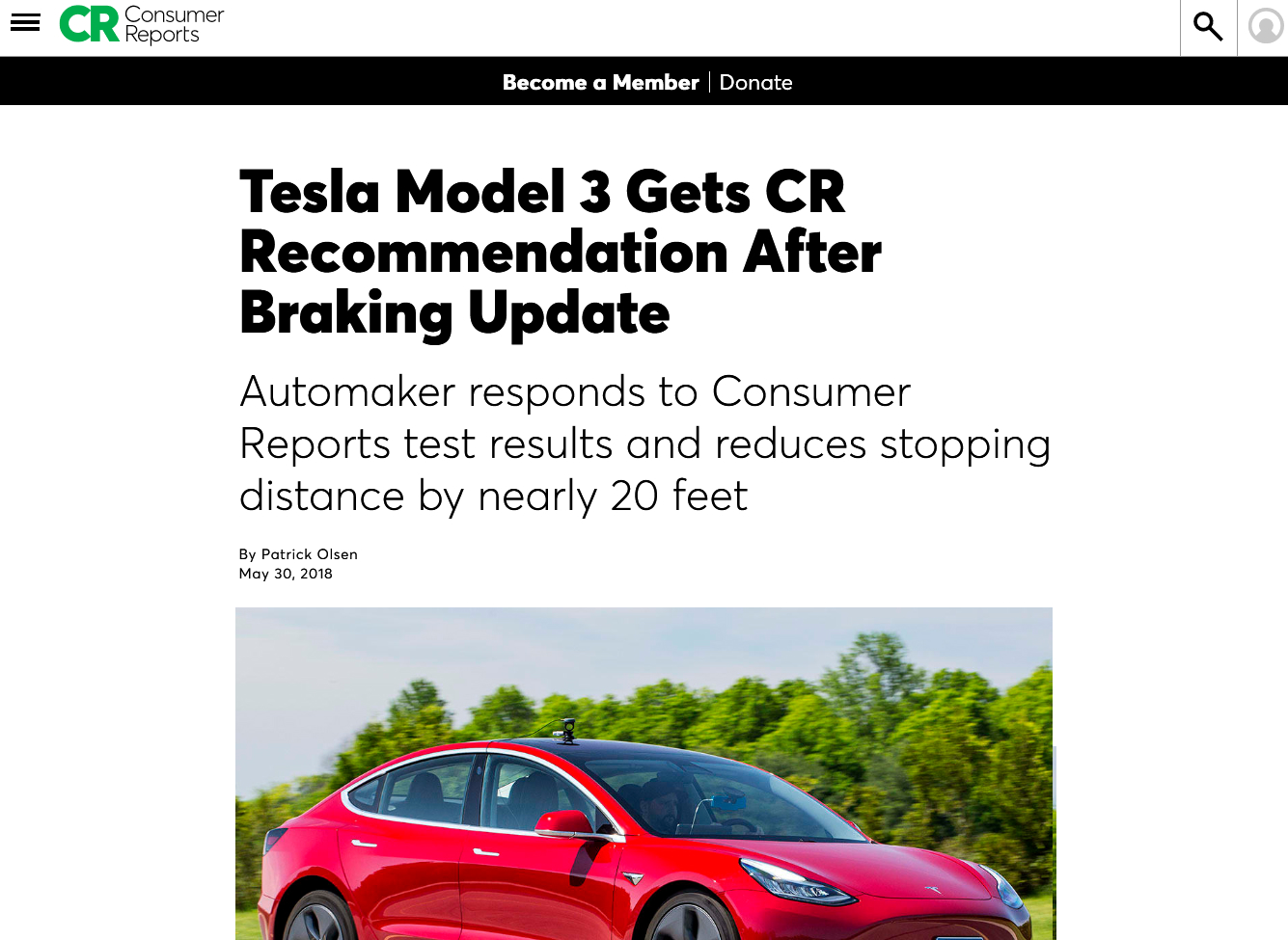 Teslaの「Model 3」、Consumer Reportsが“お勧め”に - ITmedia エンタープライズ