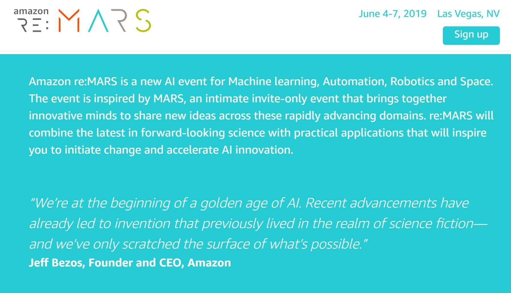 Amazon.com、AIイベント「re:MARS」を6月にラスベガスで開催へ - ITmedia エンタープライズ