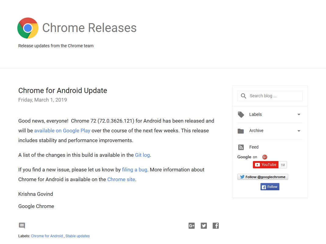 Google、「Chrome 72」の脆弱性を修正 デスクトップとAndroid向けのアップデート公開 - ITmedia エンタープライズ