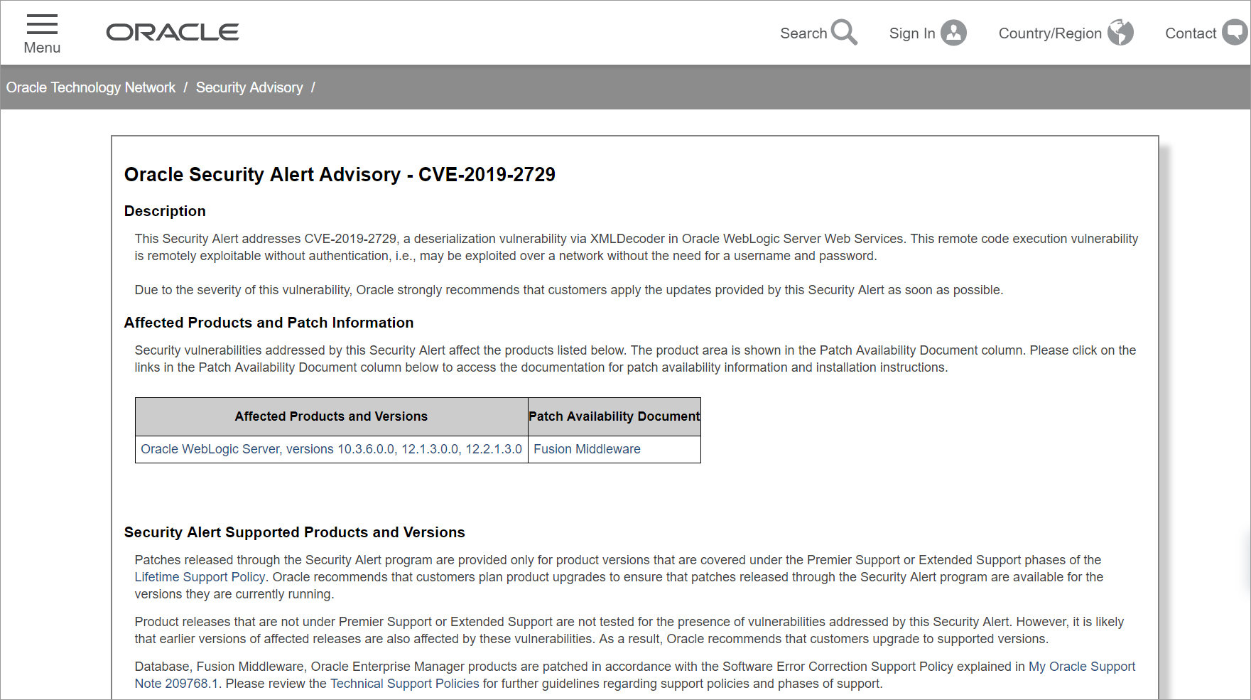 Oracle、WebLogicの臨時アップデート公開 既に攻撃が発生 - ITmedia エンタープライズ