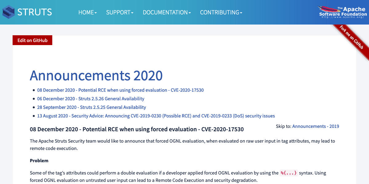 Apache Struts 2に遠隔から任意コード実行の脆弱性、アップデートを - ITmedia エンタープライズ