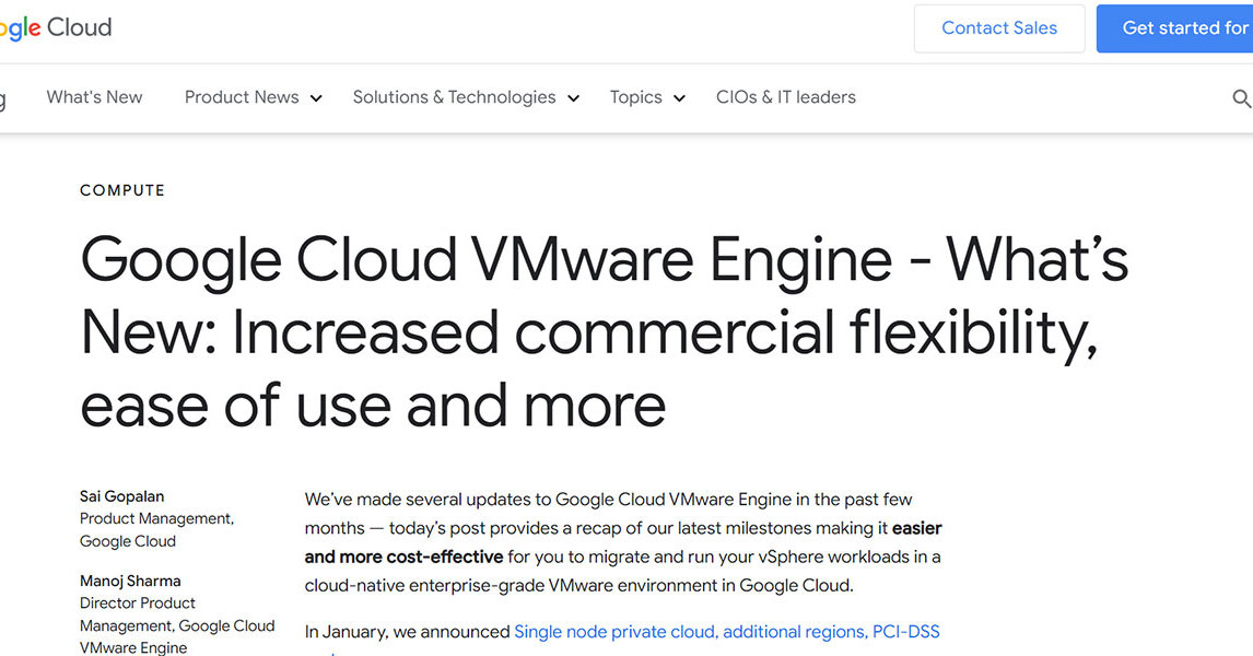 Google Cloud VMware Engineに新機能 柔軟性と使いやすさが向上 - ITmedia エンタープライズ