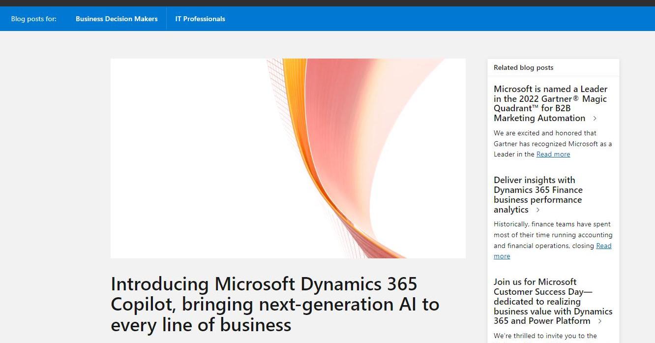 「Dynamics 365 Copilot」登場 AIが業務アシスタントに - ITmedia エンタープライズ