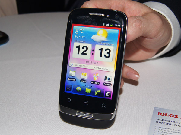 Huawei、薄型Android端末「IDEOS X3」発表 イーモバ向けモバイルWi-Fi新製品も：Mobile World Congress 2011 - ITmedia Mobile