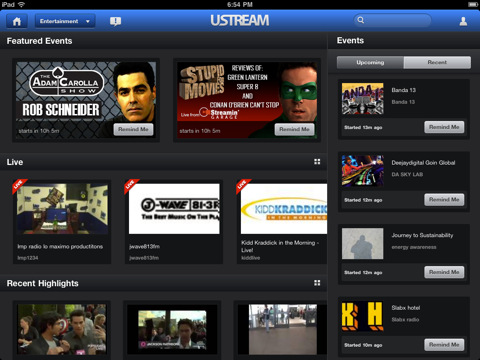 iOS向け「Ustream」アプリがアップデート、iPadに対応：App Town エンターテインメント - ITmedia Mobile