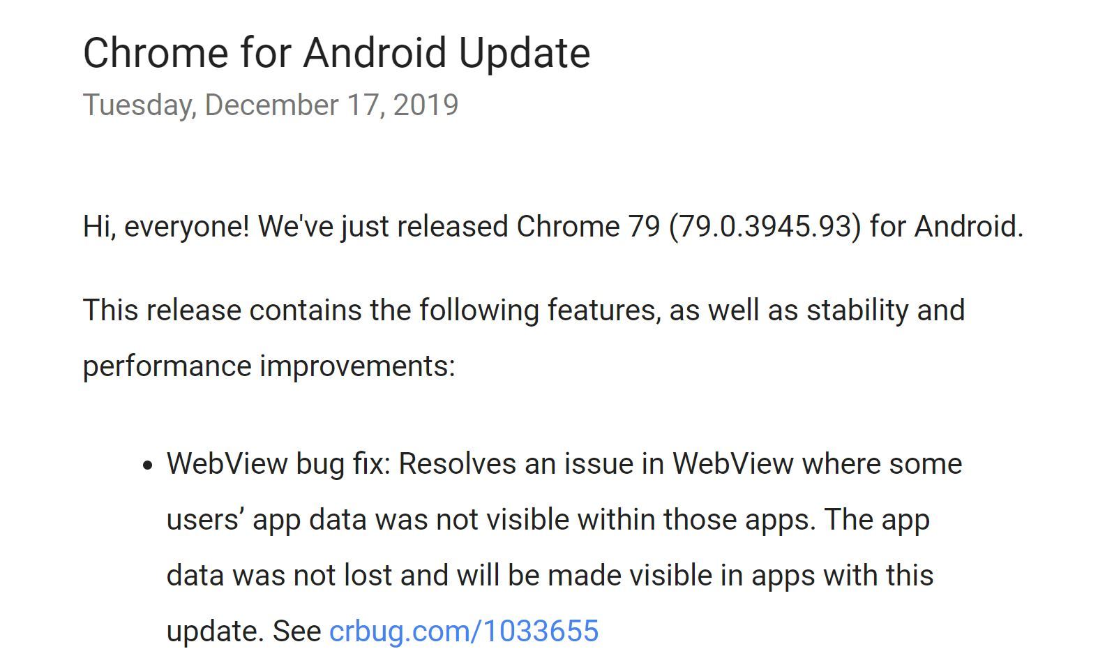 Google、Android版「Chrome 79」の配信再開 新規更新ユーザーは影響受けず - ITmedia Mobile