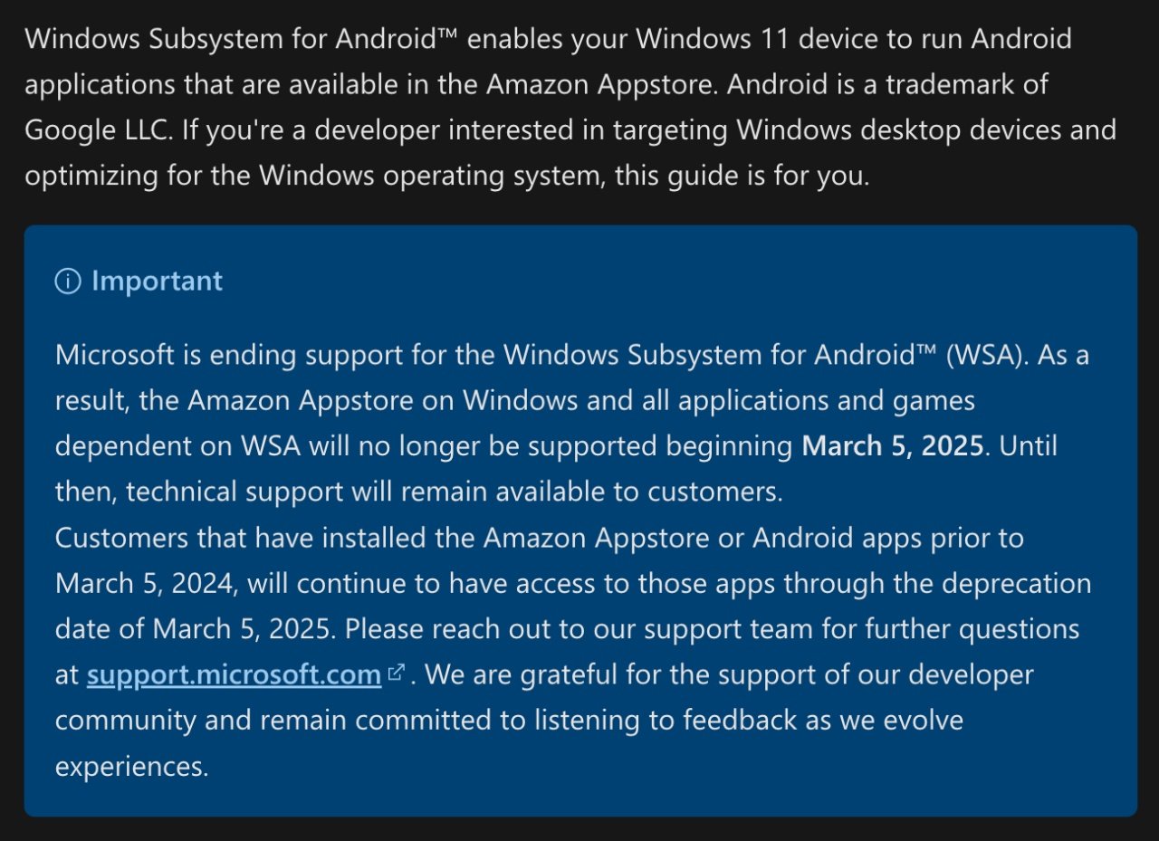 「Windows 11でAndroidアプリが動く」機能、2025年3月5日で終了 WSAを使う意義、次第に薄れる (l_rk1640414 ...