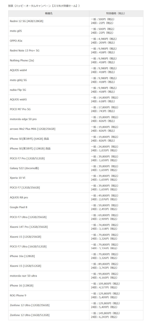 IIJmioで9月開始のスマホ大特価セール 「moto g05」「Redmi 12 5G」が一括500円など - ITmedia Mobile