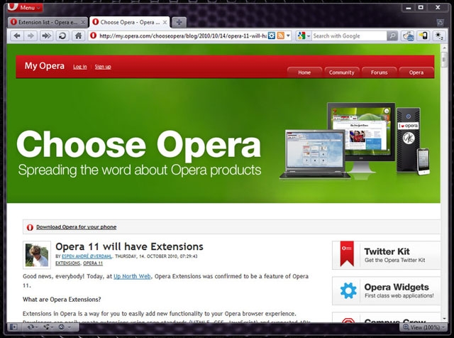 「Opera 11」α版リリース 拡張機能に初対応 - ITmedia NEWS