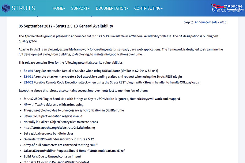 Apache Strutsに重大な脆弱性、直ちに更新を - ITmedia NEWS