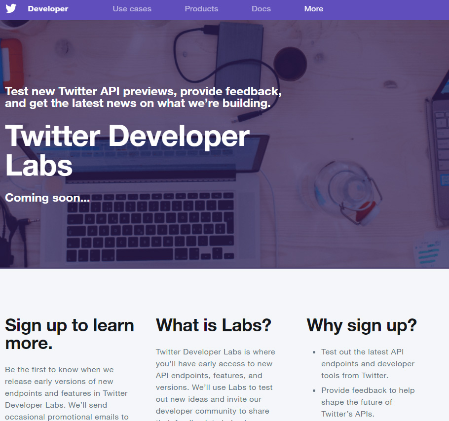 Twitter、次世代APIを試せる開発者向けサイト「Developer Labs」公開 - ITmedia NEWS