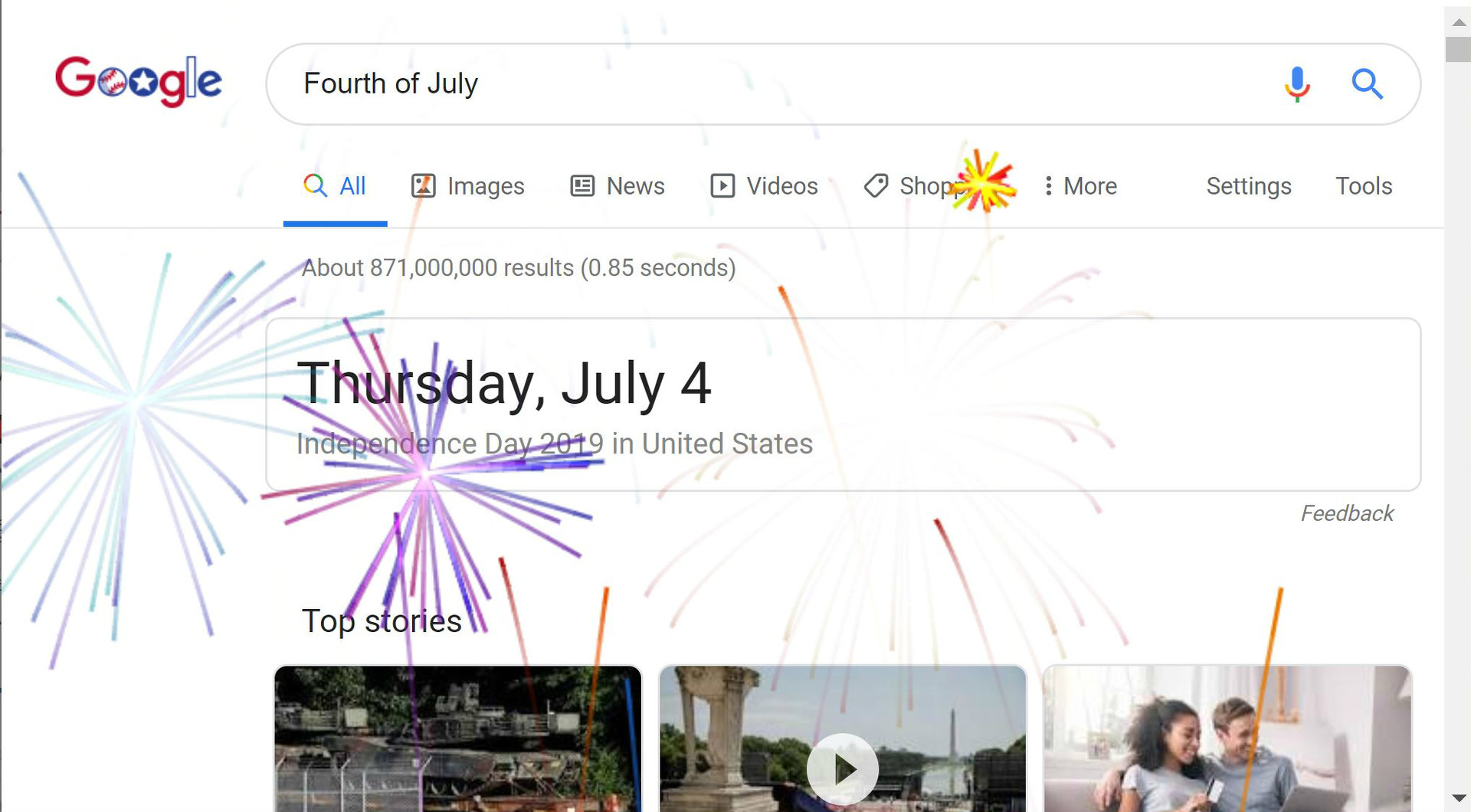 Googleで「Fourth of July」を検索すると…… - ITmedia NEWS