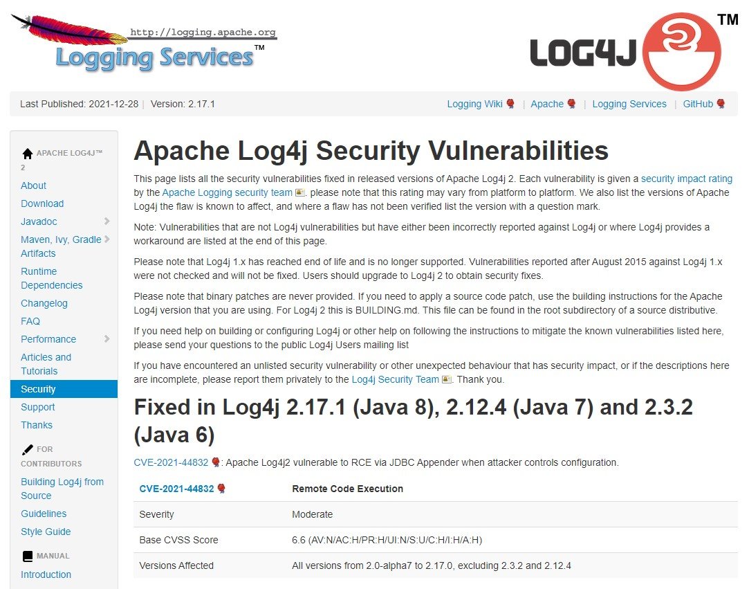 「Log4j」2.17.0にもリモートコード実行の脆弱性 修正バージョン公開 - ITmedia NEWS