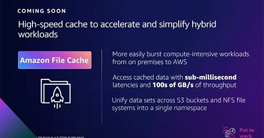 AWS、Amazon S3やEFSを爆速にする「Amazon File Cache」発表 複数のストレージを単一のファイルビューでアクセス可能に - ITmedia NEWS
