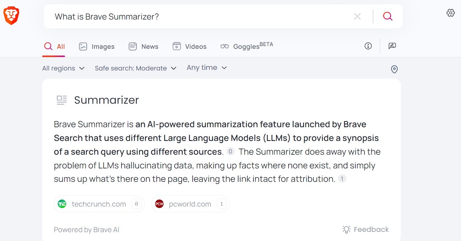Brave検索にも（GPTではない）LLM採用の検索結果AI要約機能「Summarizer」追加 - ITmedia NEWS