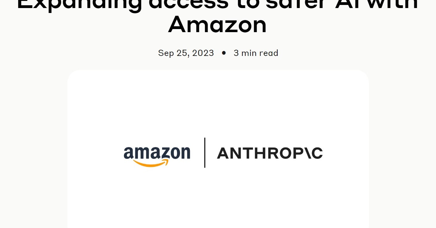 Amazon、OpenAI競合のAnthropicに最大40億ドル投資 AWSでモデル開発 - ITmedia NEWS