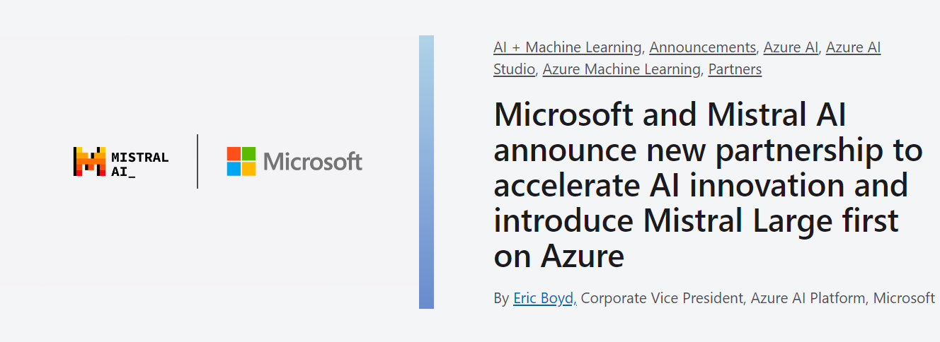 Microsoft、OpenAI競合の仏Mistralと複数年契約 AIモデルをAzure顧客に提供 (l_yu_mistral1.jpg) - ITmedia NEWS