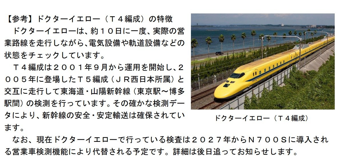 JR東海、ドクターイエロー「T4」引退 JR西の「T5」は継続するが…… - ITmedia NEWS