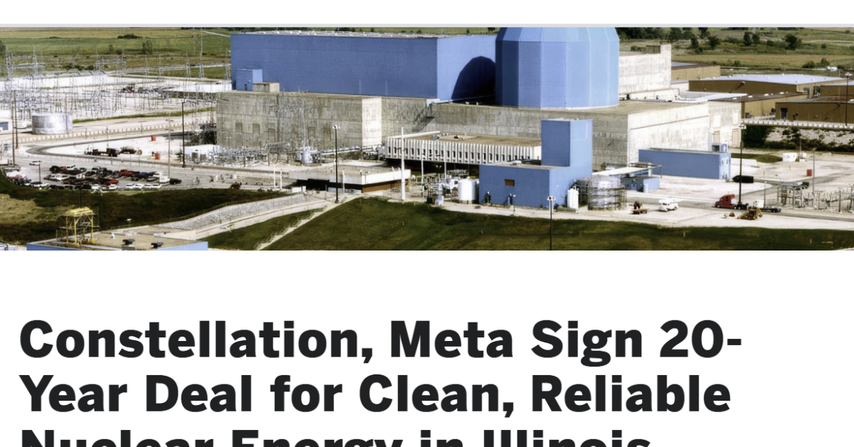 Meta、原発電力購入でConstellationと20年間の契約締結 - ITmedia NEWS