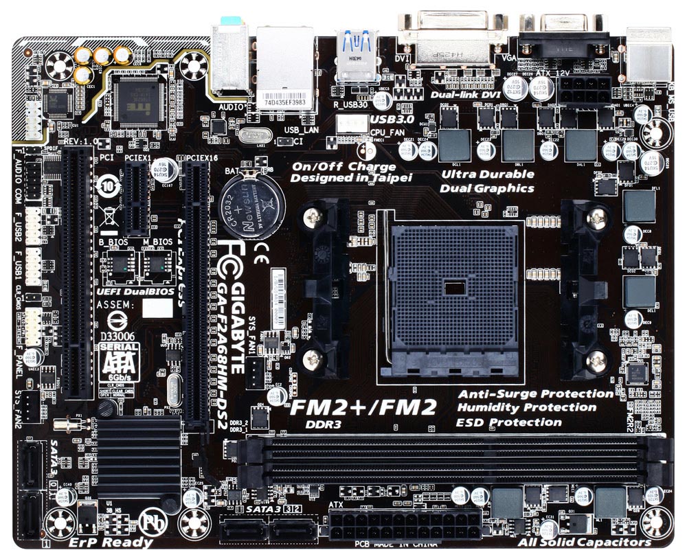 GIGABYTE、AMD A68Hチップセット採用のエントリーmicroATXマザー「GA-F2A68HM-DS2」 - ITmedia PC ...