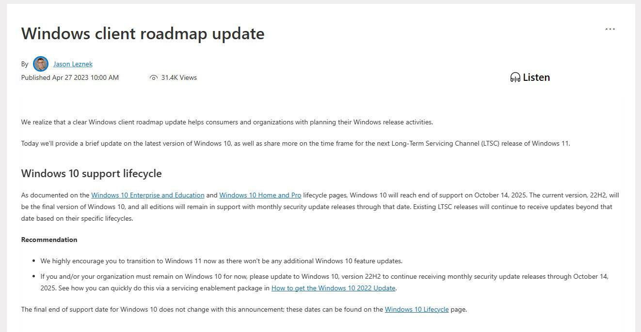 Windows 10の最終版は「バージョン 22H2」 サポート終了は2025年10月14日 Microsoftが発表：週末の「気になるニュース」一気読み！（1/3 ページ ...